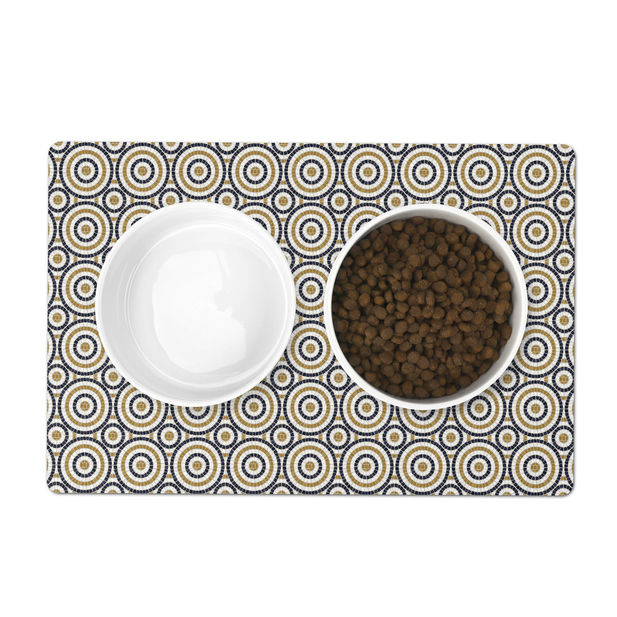 Pet Feeding Mat, Bistro Tiles Circular Pattern – Multi Chic