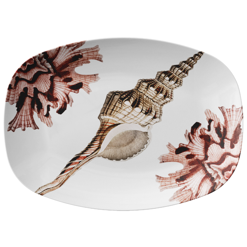 Seashell Serving Platter, 10" x 14", ThermoSāf® Polymer Resin – Multi Chic